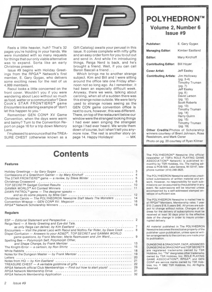 182. TSR/RPGA – Polyhedron #9 (December 1982) – The History of D&D