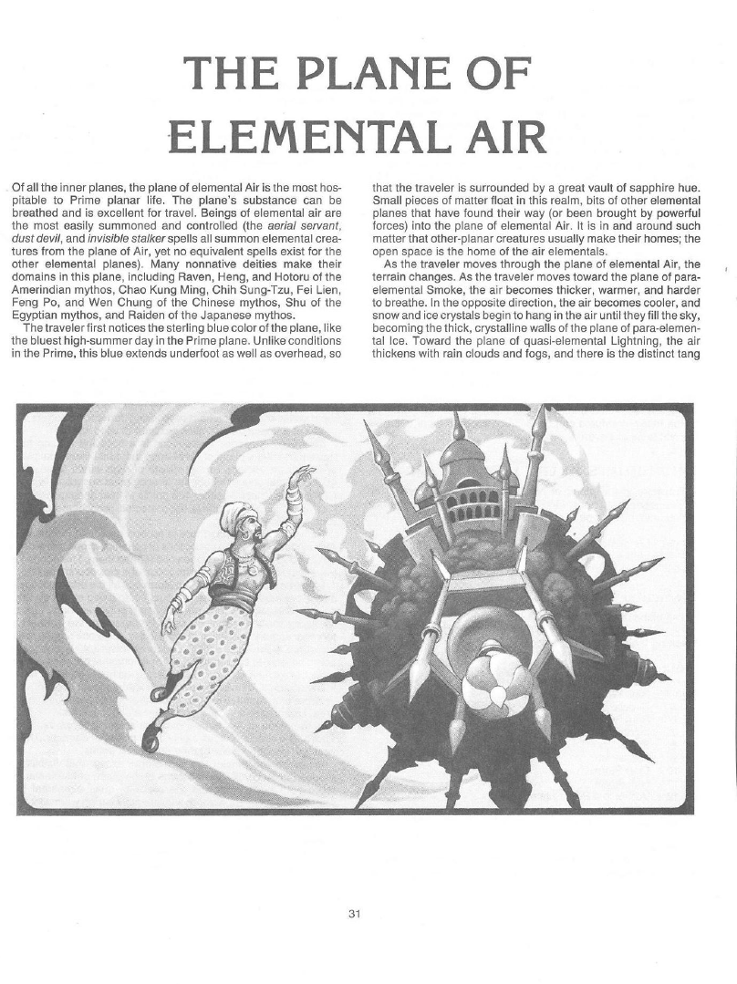 554.1. Stephen Fabian and Jeff Easley – Illustrations for the Elemental Planes in Manual of the ...